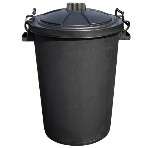 80 Litre Black Plastic Dustbin W/Lid | CMT Group