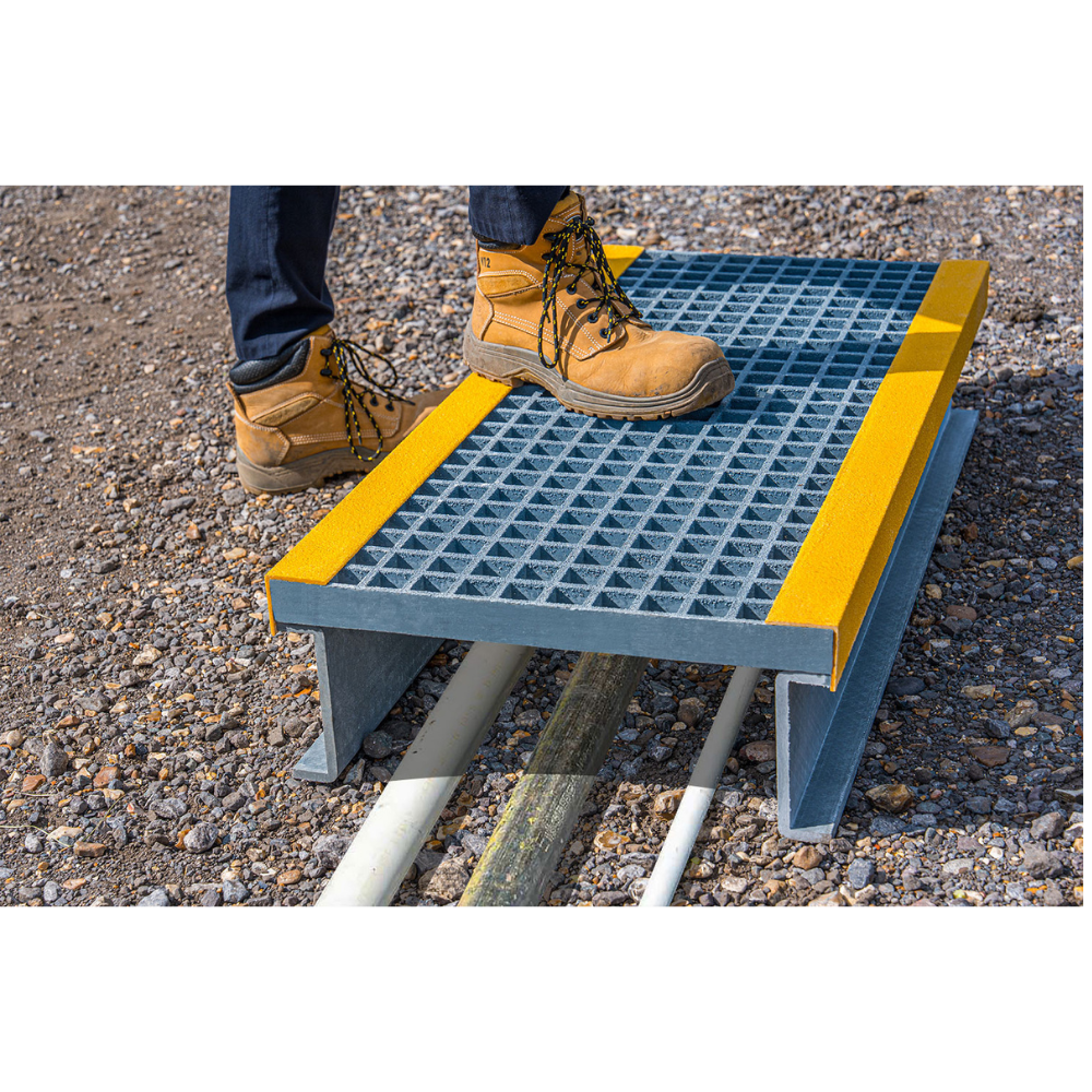 GRP Step Over Platform Grey/Yellow | CMT Group