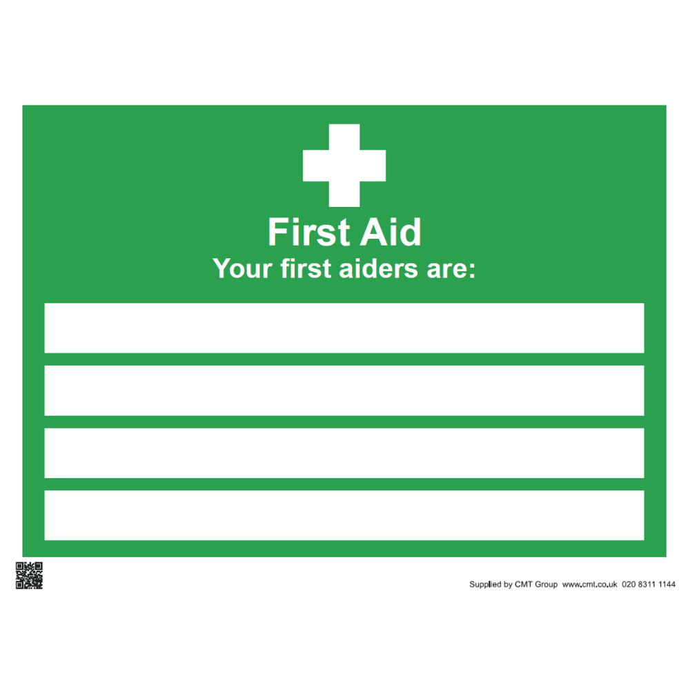 Site Sign - Rigid PVC - 300x400mm (A3) - First Aid - Your First Aiders ...