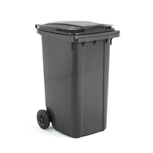 240 Litre Black/Grey Wheelie Dustbin