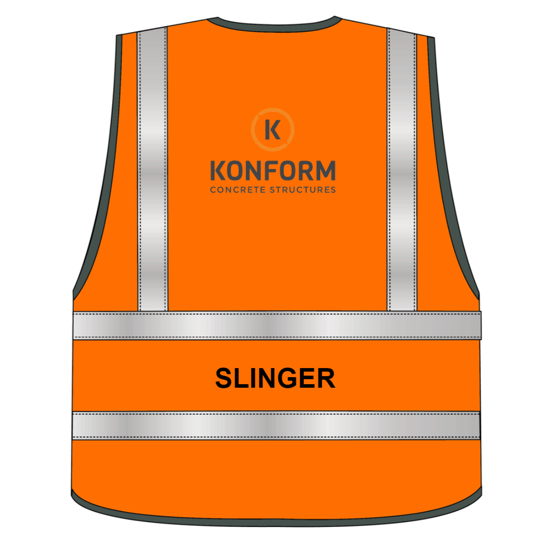 Hi Vis Sleeveless Vest Orange - Printed Konform Concrete Structures ...