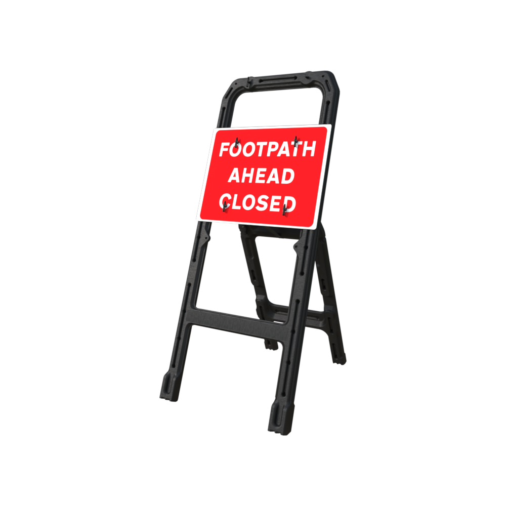Footpath Ahead Closed Q-Frame Sign | 600x450mm Rectangle