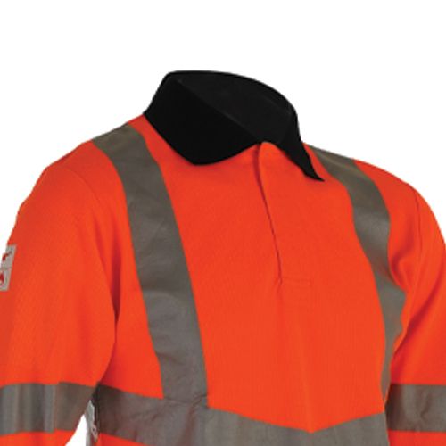 Hi-Visibility FR-AST Long Sleeved Polo Shirt