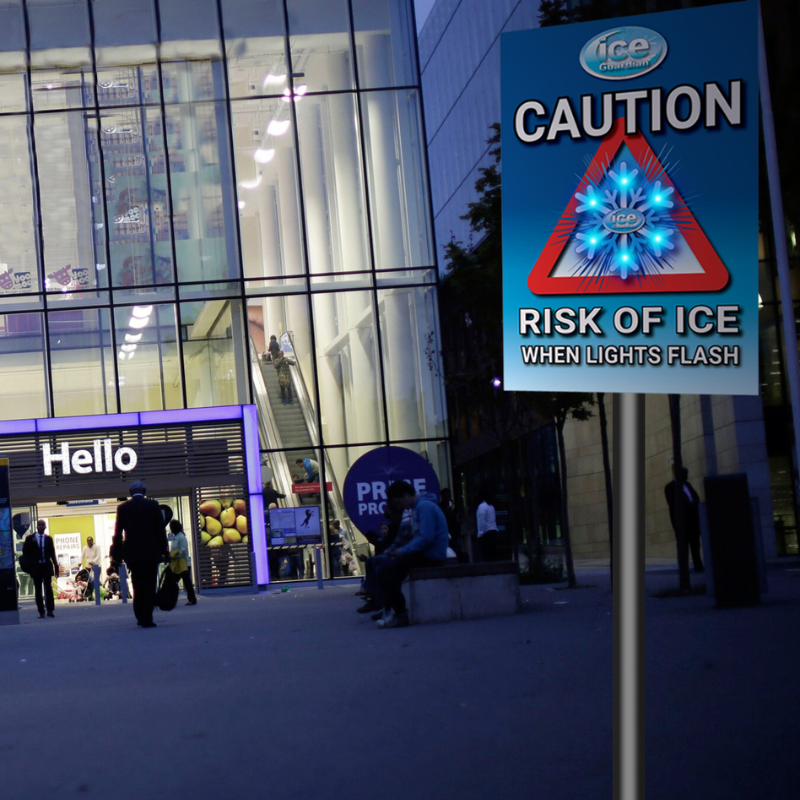 Ice Guardian LED Smart Sign - Post Mounted