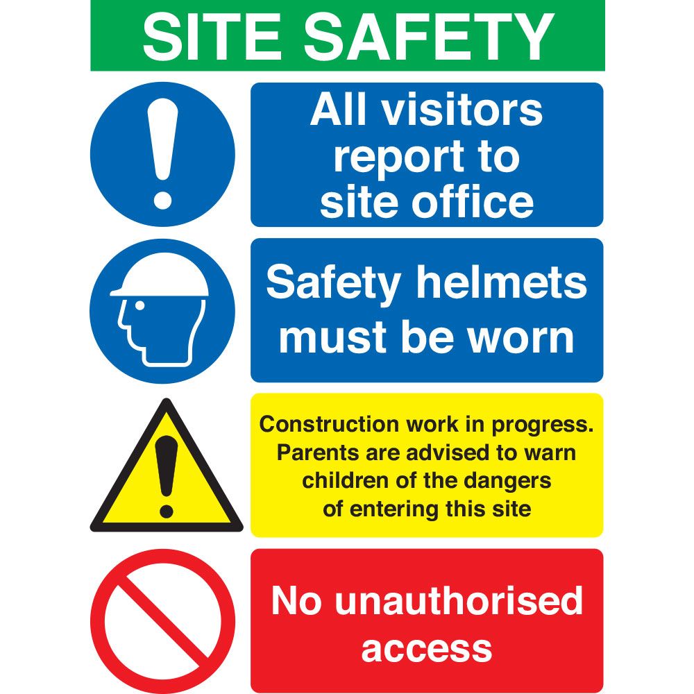 Site Safety Board - 4 Point - Option A - Portrait - PVC | CMT Group