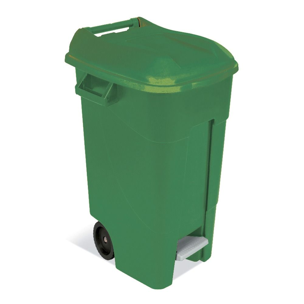 Pedal-Operated Wheeled Dustbin - 240 Litre - Green