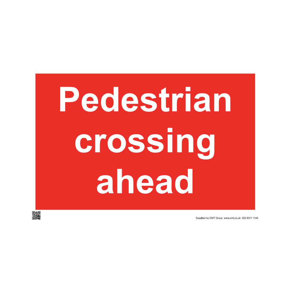 Site Sign - 3mm Correx - Pedestrian crossing ahead - 420x594mm (A2)