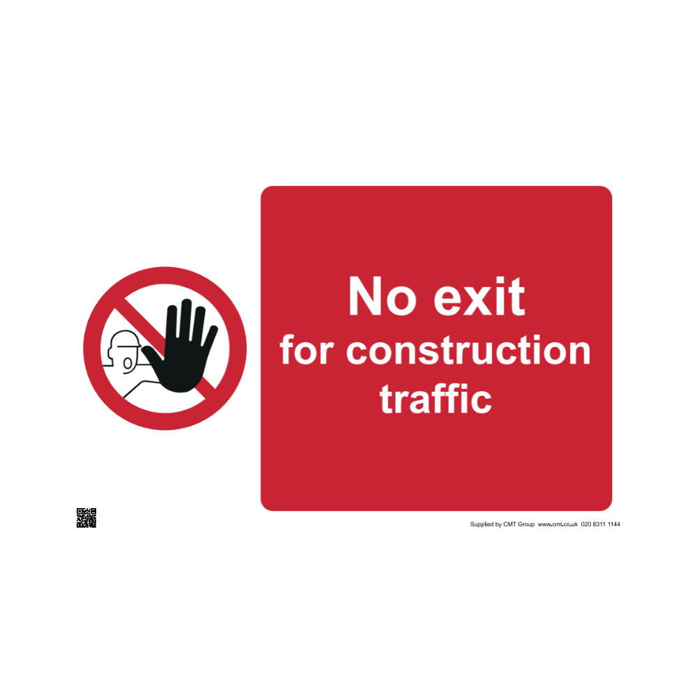 Site Sign - 3mm Correx - No exit for construction traffic - 420x594mm (A2)