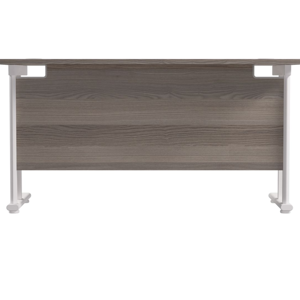 Twin Leg Rectangular Desk - Grey Oak