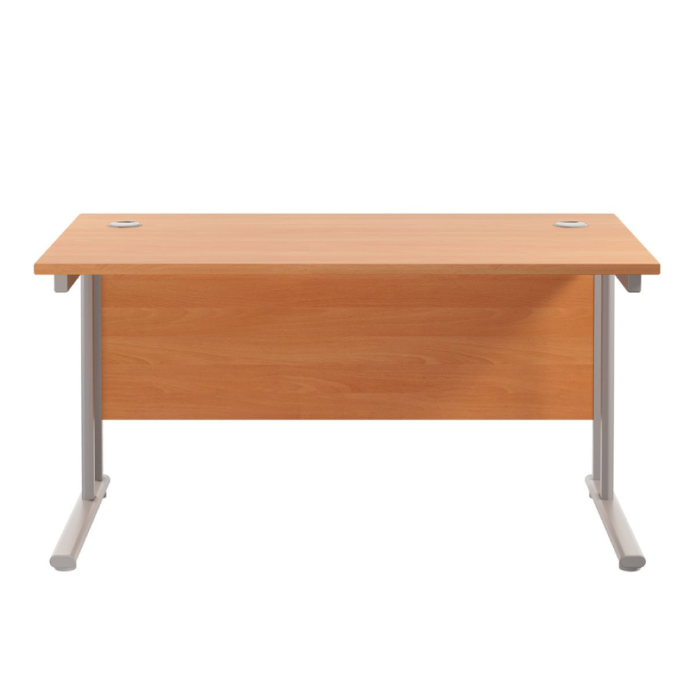 Twin Leg Rectangular Desk - Beech