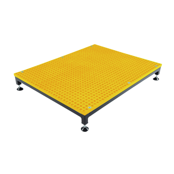GRP Platform Step Yellow c/w Adjustable Feet