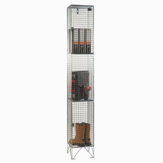 Three Door Wire Mesh Locker