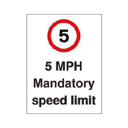 5 MPH Mandatory Speed Limit Sign - PVC | CMT Group