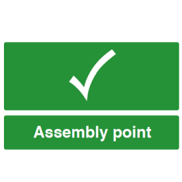 Assembly Point Tick Safety Sign - PVC | CMT Group