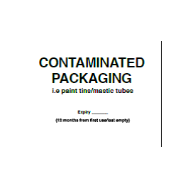 Contaminated Packaging Safety Site Signage | CMT Group
