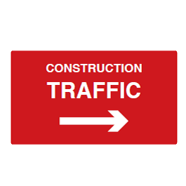 Construction Traffic Arrow Right Sign - PVC | CMT Group
