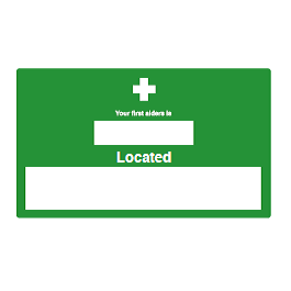 First Aider Name & Location Safety Sign - PVC| CMT Group