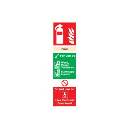 Foam Fire Extinguisher Safety Sign - PVC - 90mm x 280mm