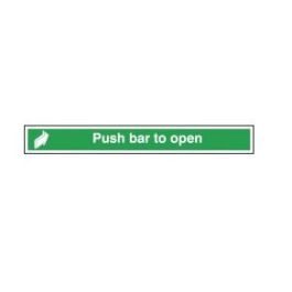 Push Bar To Open Emergency Exit Safety Sign - PVC - 75mm x 600mm | CMT ...