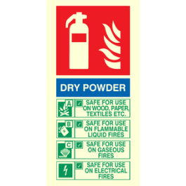 Vinyl Photoluminescent Sticker - 100mm x 200mm - Dry powder fire ...