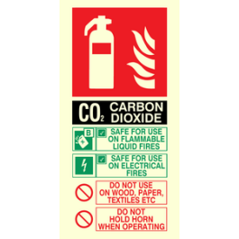 Vinyl Photoluminescent Sticker - 100mm x 200mm - CO2 fire extinguisher ...