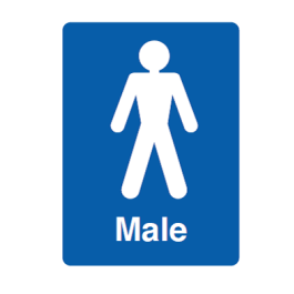 Male Toilet / Changing Room Sign - PVC - 100 x 150mm | CMT Group