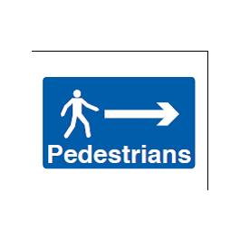 Pedestrian Access Arrow Right Sign - PVC | CMT Group