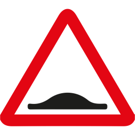 Metal Triangle Plate Sign Humps Ahead 750mm