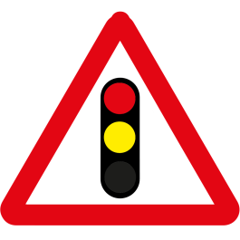 Traffic Light Ahead Triangle Metal Road Sign - 750mm