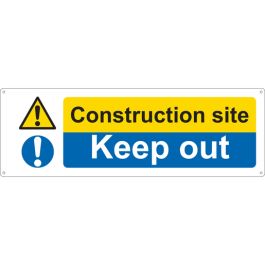 Construction Site - Keep Out Sign - 200mm x 600mm| Safety Sign