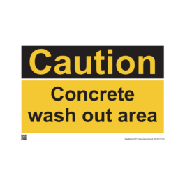 Safety Sign Caution concrete wash out area 297x420mm A3 - 3mm Correx